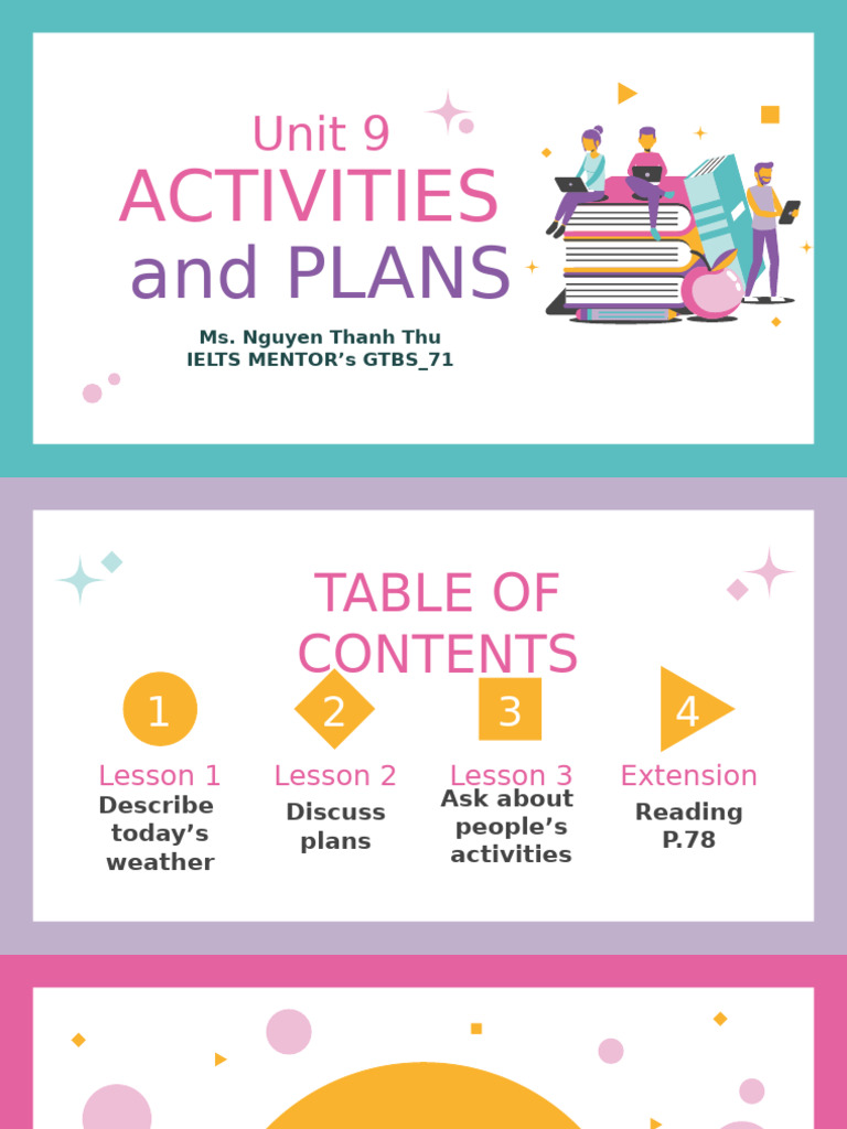 Unit 9. Activities and Plans | PDF