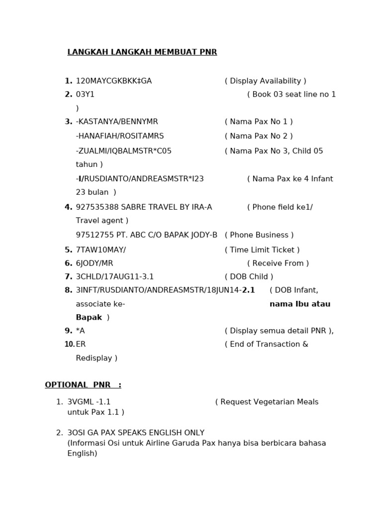 Langkah Langkah Membuat PNR | PDF
