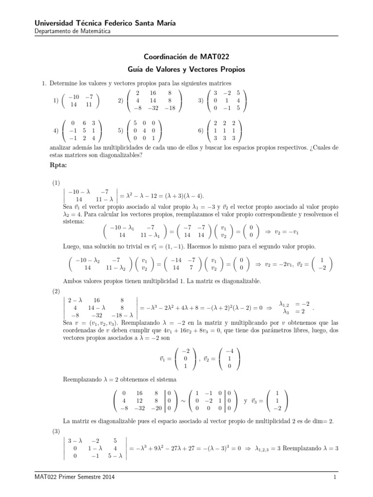 Valores y Vectores Propios | PDF