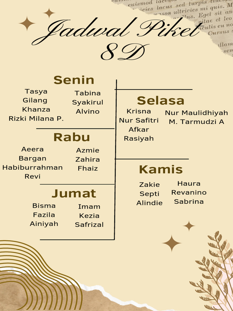 Jadwal Piket 8D | PDF