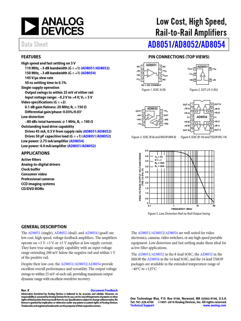 ADI-AD8051 8052 8054 Rev.K | PDF
