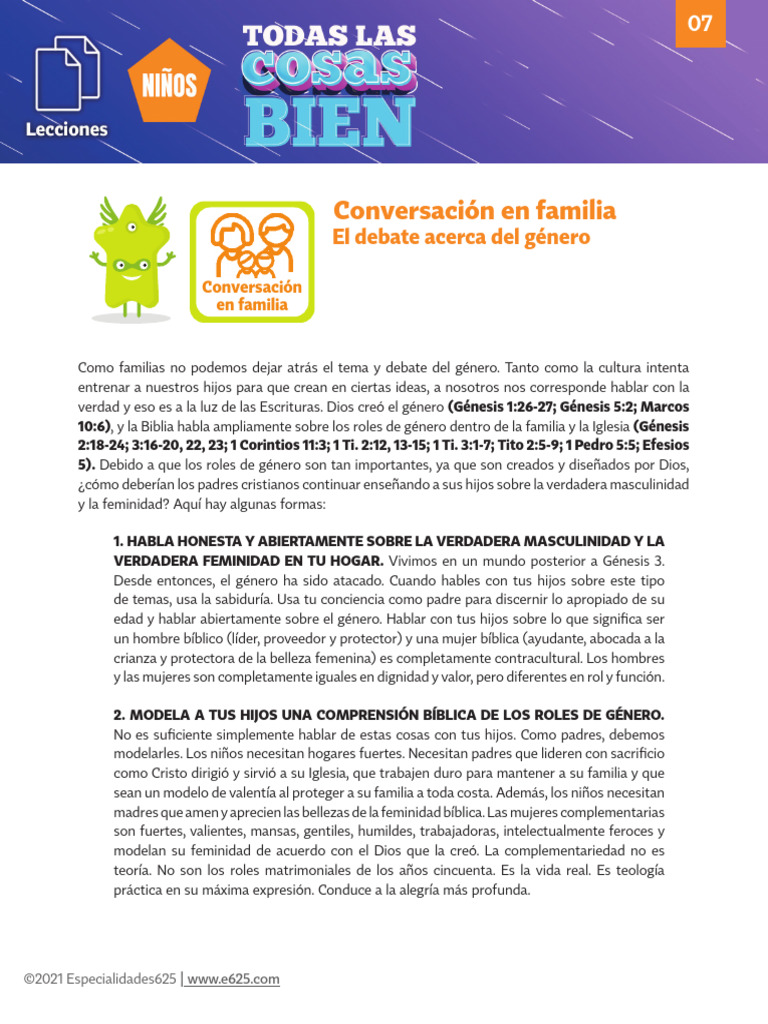 Lecciones Todas Las Cosas Bien Ninos 07 Conversacion | PDF