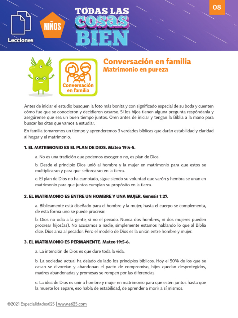 Lecciones Todas Las Cosas Bien Ninos 08 Conversacion | PDF