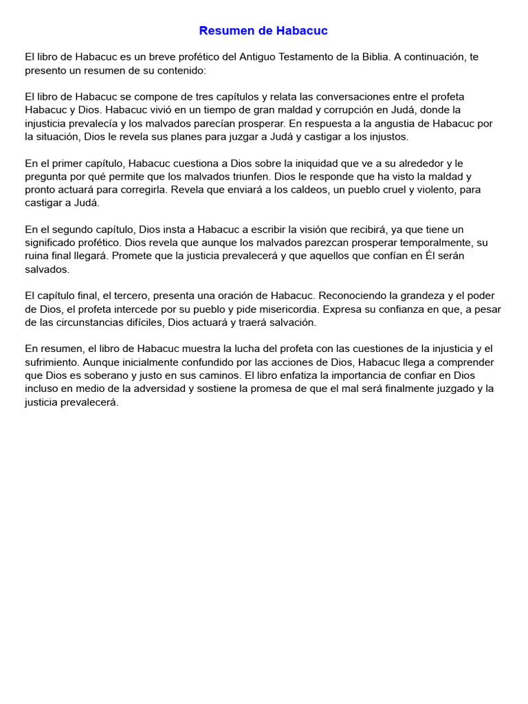 Resumen de Habacuc | PDF