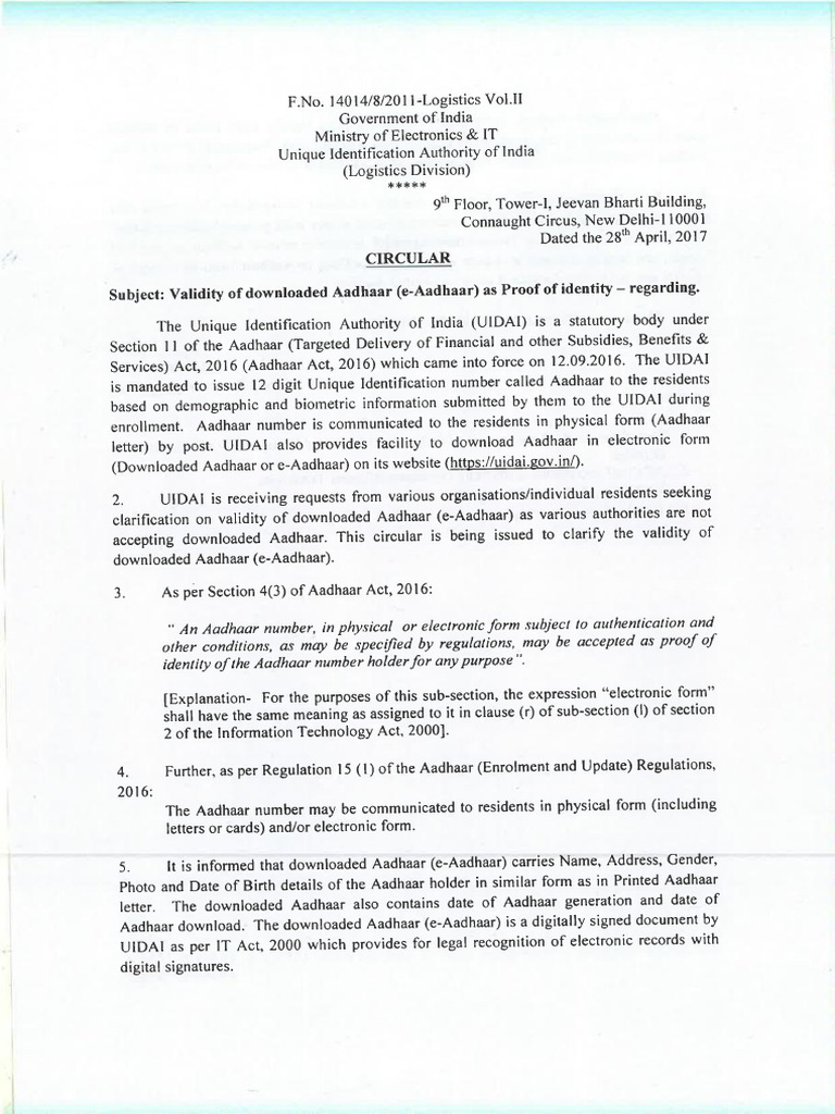 Compress Uidai Om On e Aadhaar Validity 20241008122523 | PDF