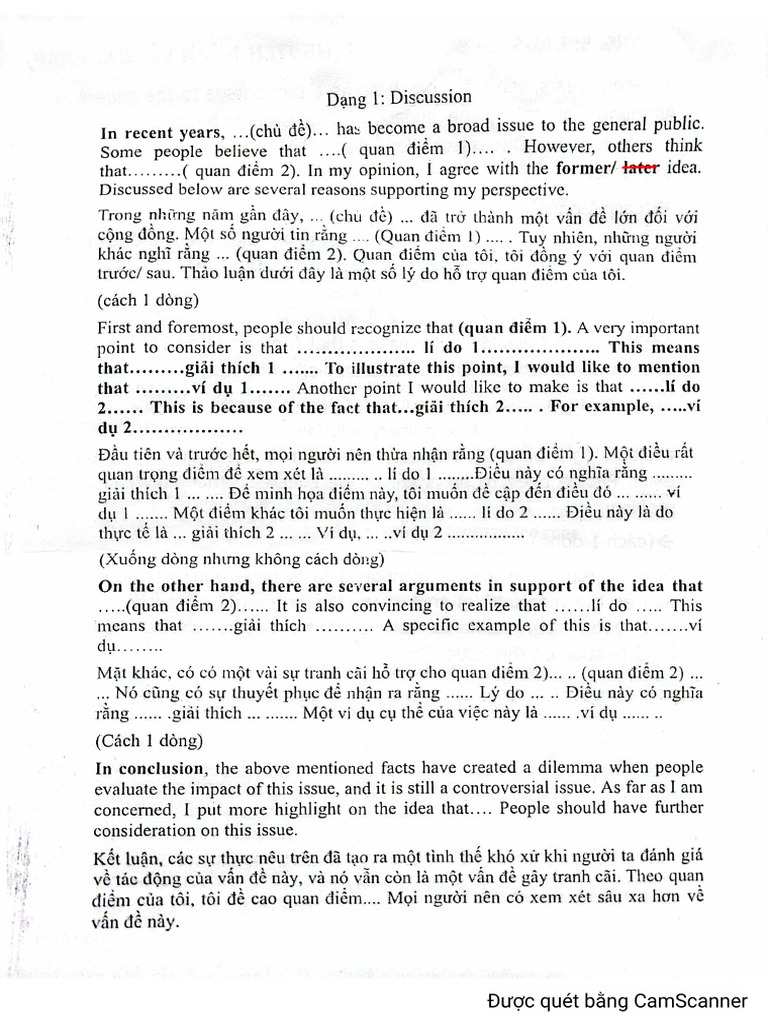 Template VSTEP Writing Task 2 | PDF