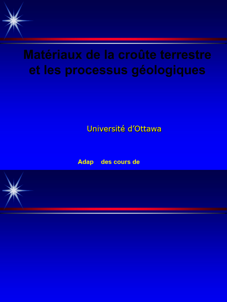 GEOTECHNIQUE-Chap 1 MATERIAUX DE LA COUTRE TERRESTRE ET LES PROCESSUS GEOLOGIQUES | PDF