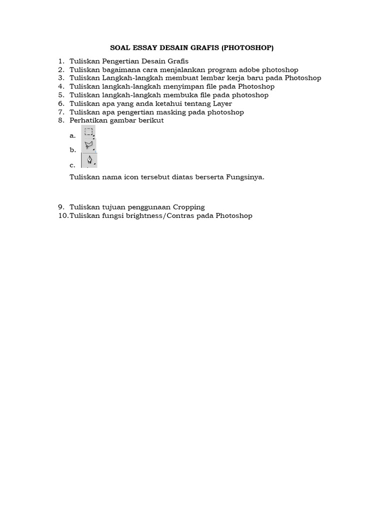 Soal Essay Ujian Akhir Desain Grafis | PDF