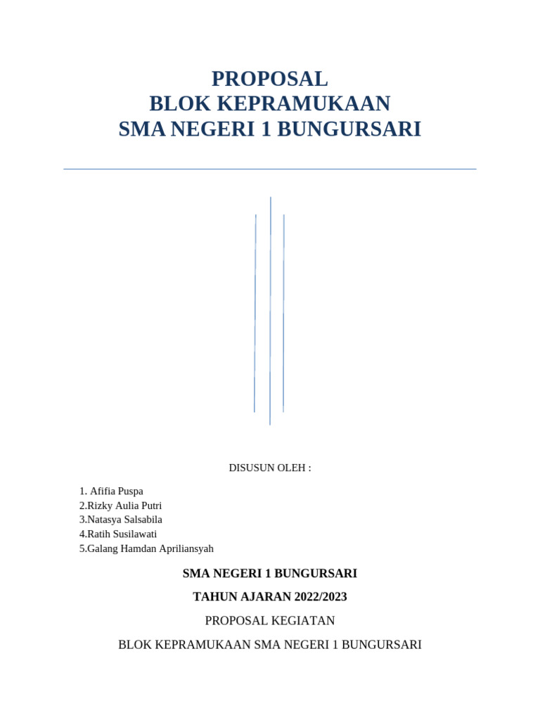 Proposal Blok Kepramukaan 2022 Sman1bursa | PDF