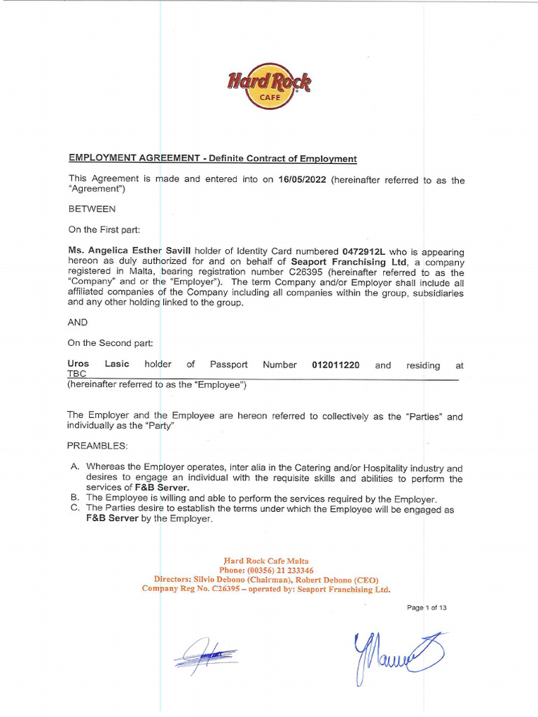 Signed Contract | PDF