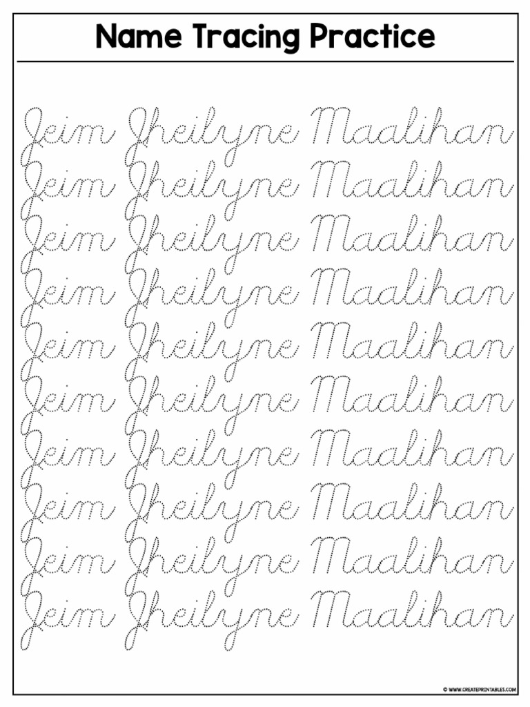 Name - Tracing - Practice D449 E4C3 37E2 | PDF