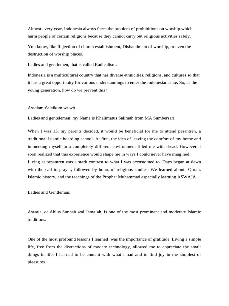 Speech Ma'arif | PDF