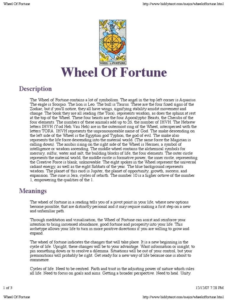 Wheel of Fortune | PDF | Self-Improvement | Religion & Spirituality