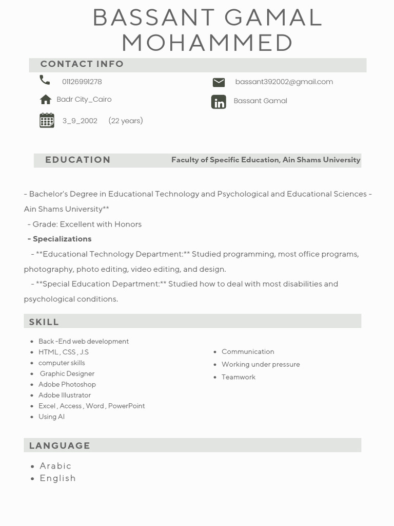 Bassant CV | PDF