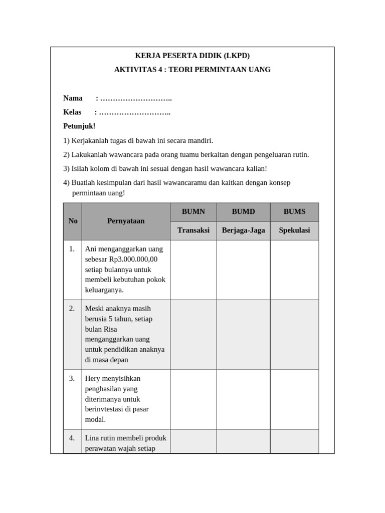 Teori Uang Indeks Inflasi | PDF