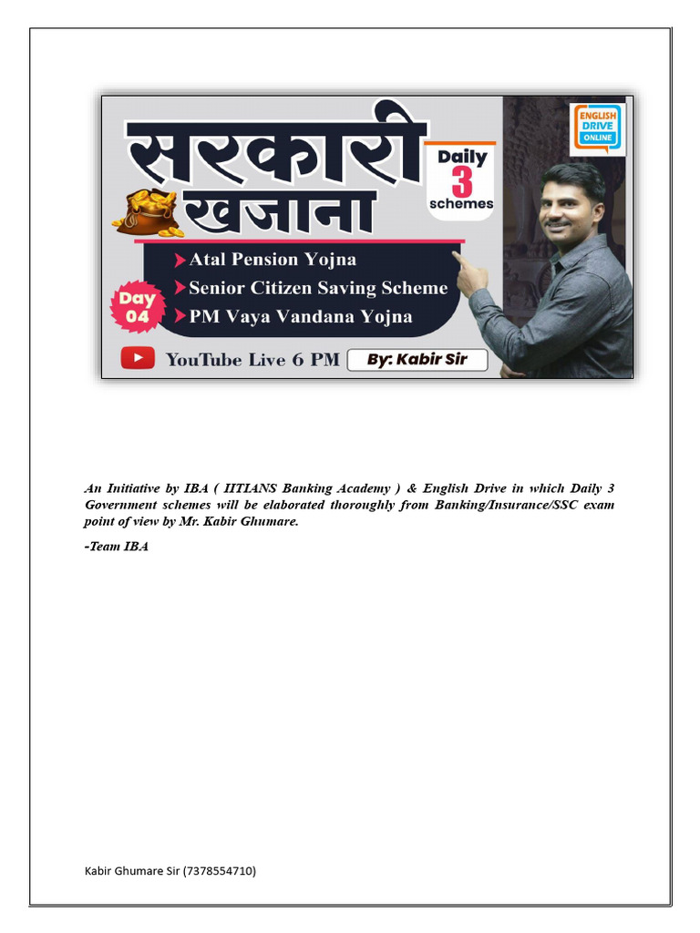 Pradhan Mantri Vyay Vandana Scheme (PMVVY) | PDF