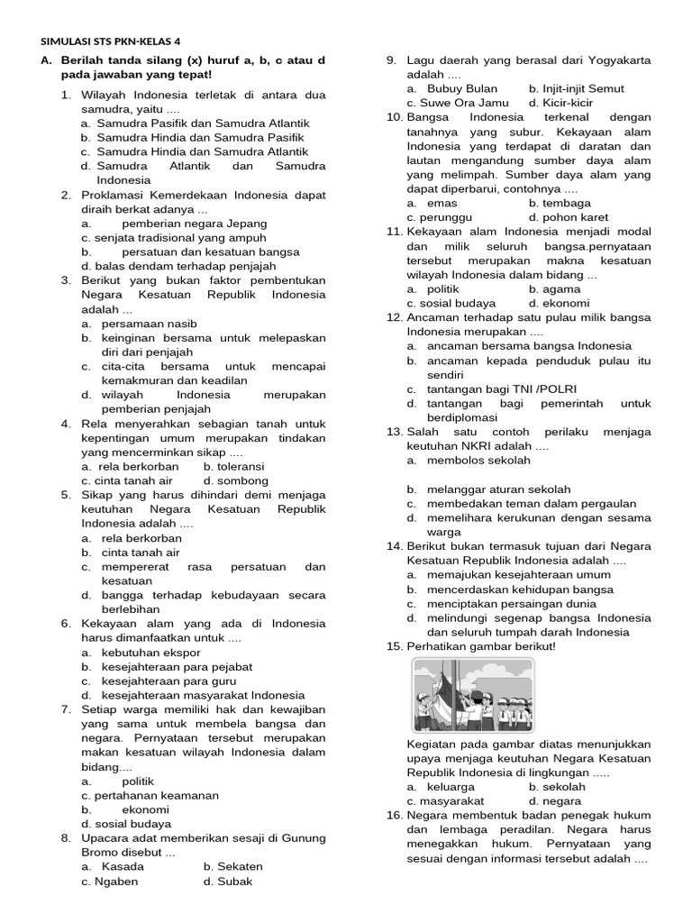 Simulasi Sts PKN - Kelas 4 | PDF