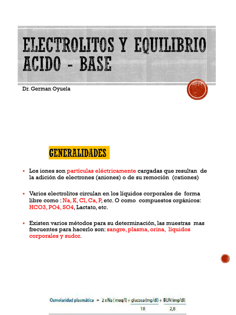 5-Electrolitos y Equilibrio Acido - Base | PDF