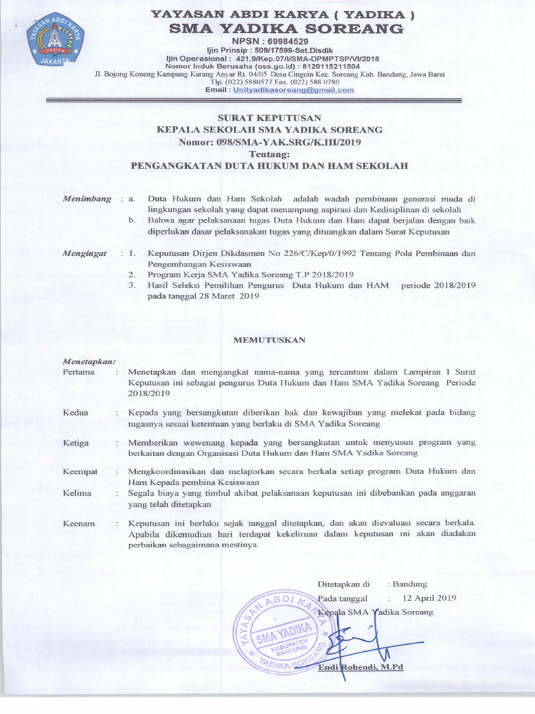 Surat Keputusan | PDF