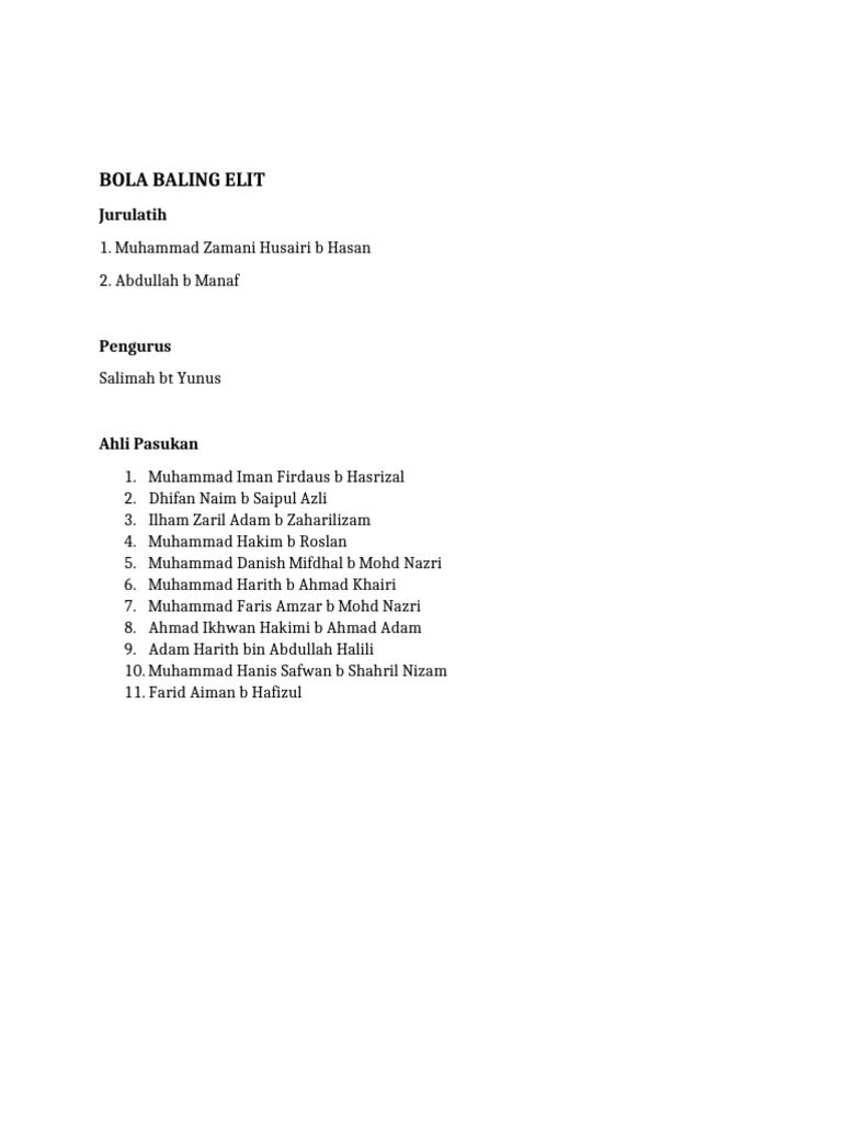 Bola Baling Elit | PDF