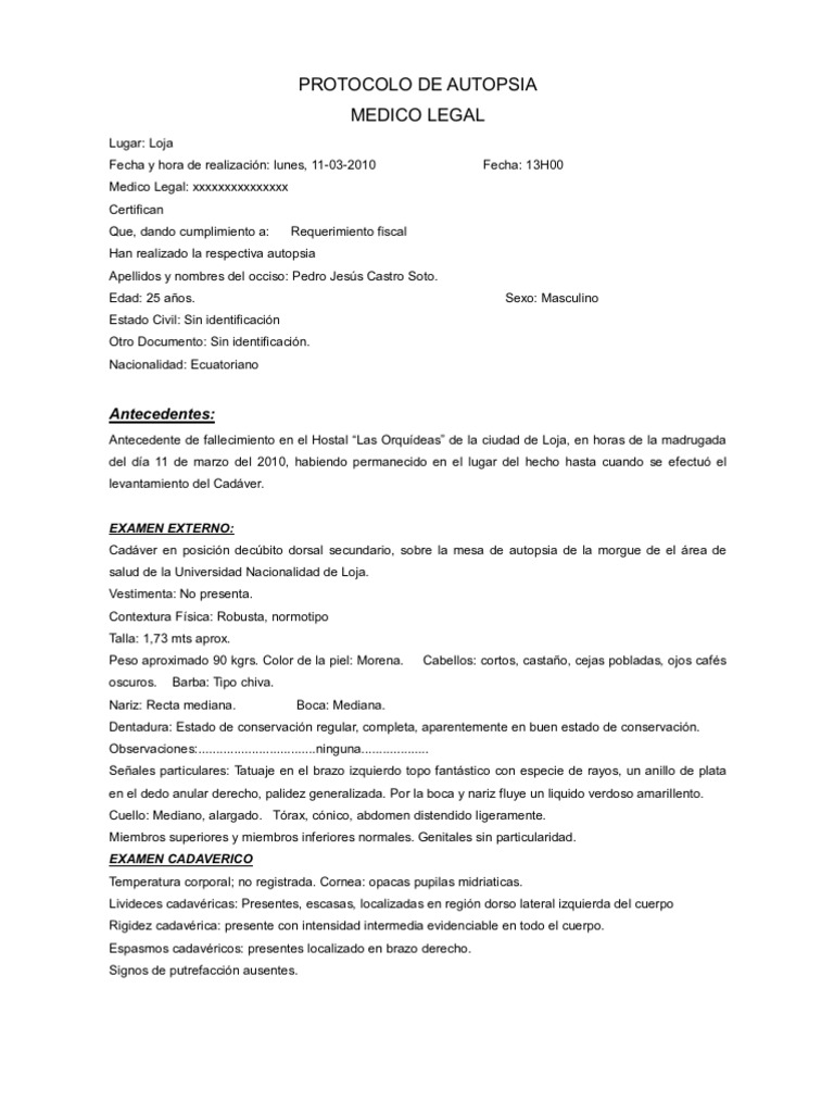 Formato de Autopsia | PDF