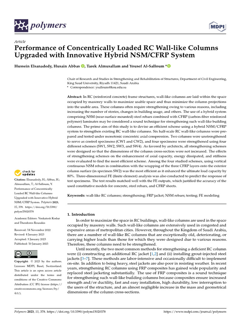Performance of Concentrically Loaded RC Walllike Columns Upgraded With ...