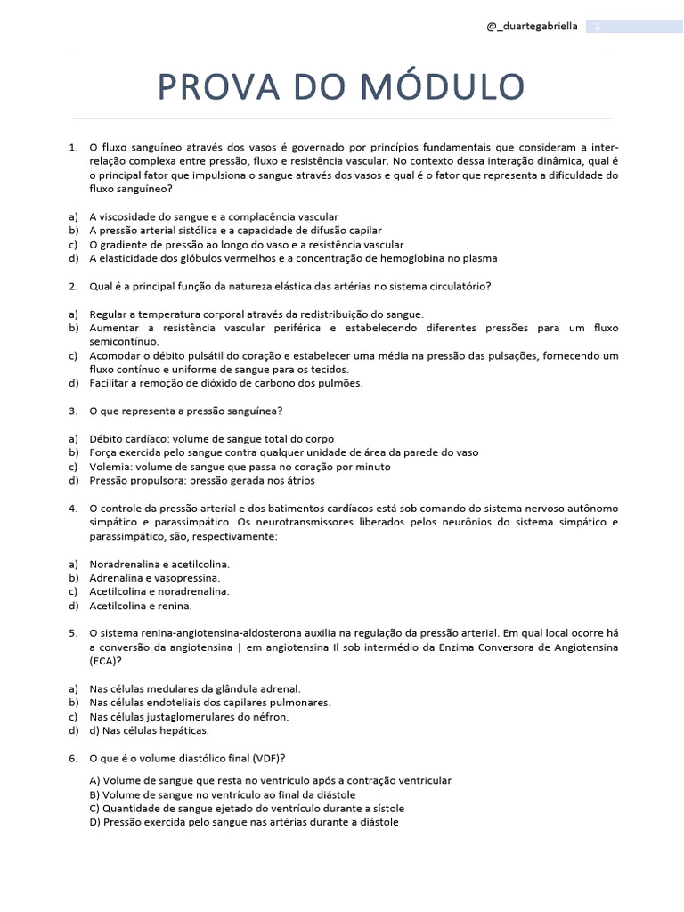 Prova Do Módulo Gabidu Atualizado | PDF