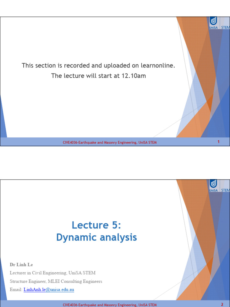 Earthquake - Dynamic Analysis | PDF