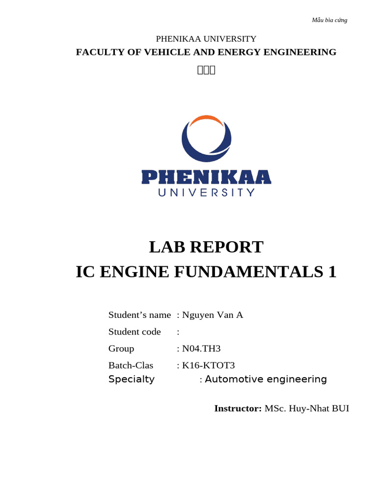 VEE70303 - Lab Report - Template | PDF
