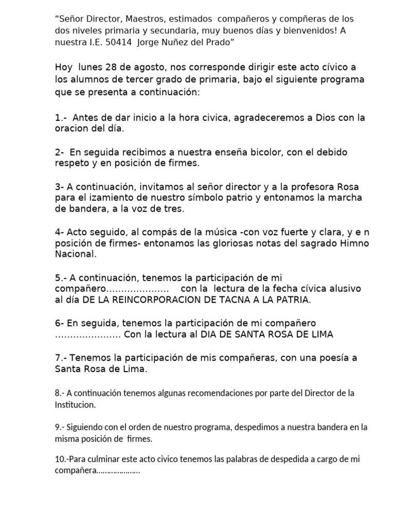 Señor Director Hota Civica Nery | PDF