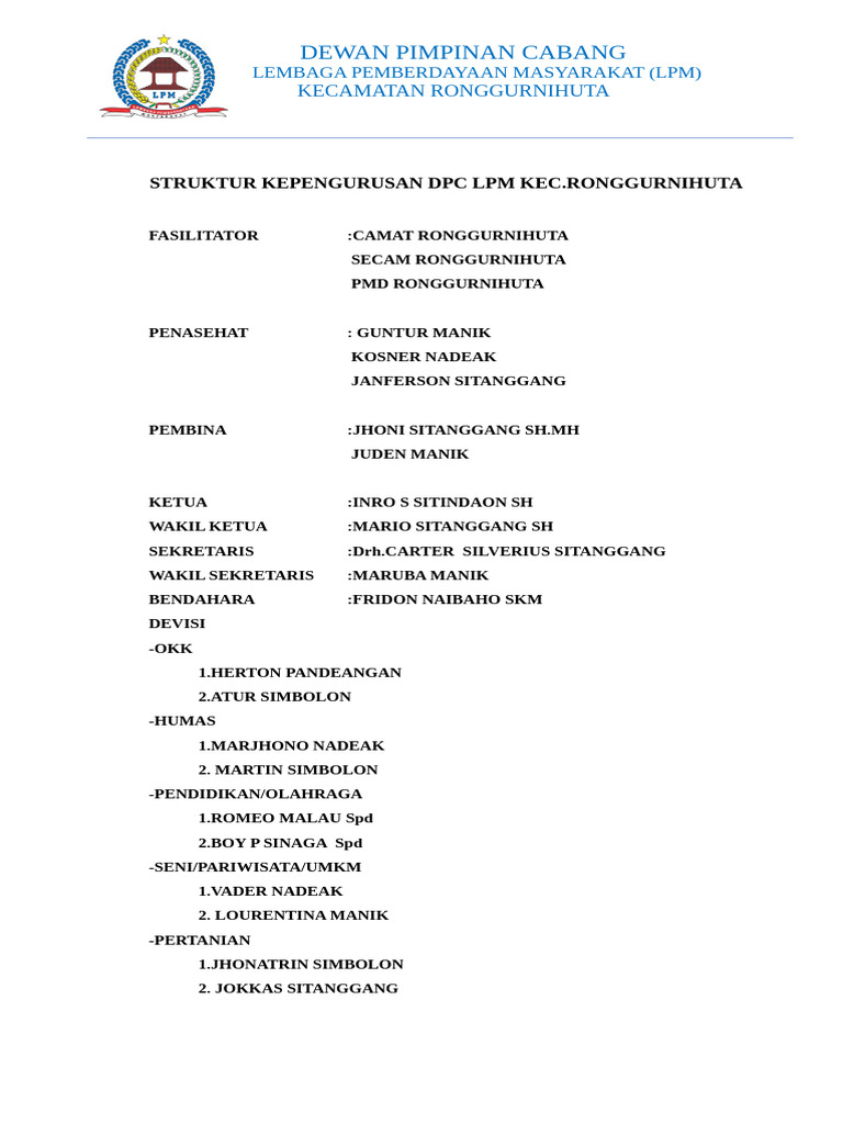 Struktur LPM | PDF