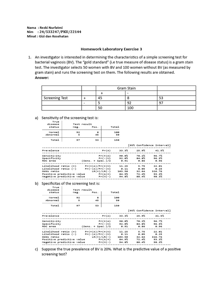 Gizi Dan Kesehatan - Rezki Nurfatmi - Homework Exercise 3 | PDF