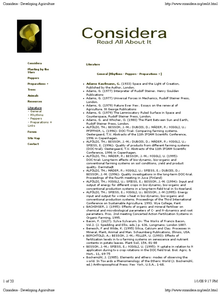 Esoteric Science - Reading List | PDF | Rudolf Steiner | Organic Farming