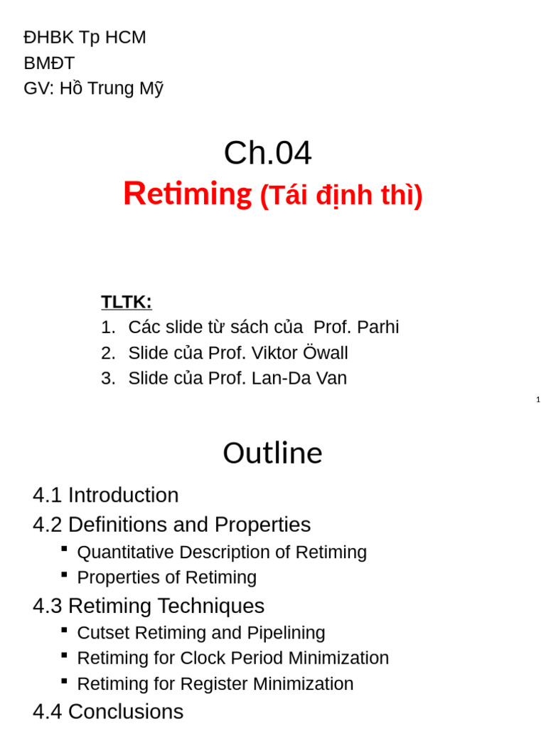 DSP-FPGA - Ch04 - Retiming - HK202 | PDF