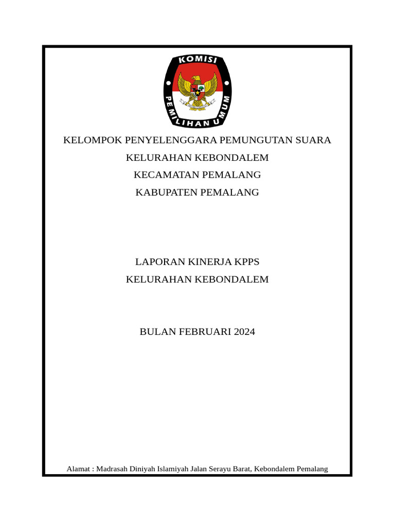 Laporan Kinerja KPPS 2024 TPS 17 | PDF