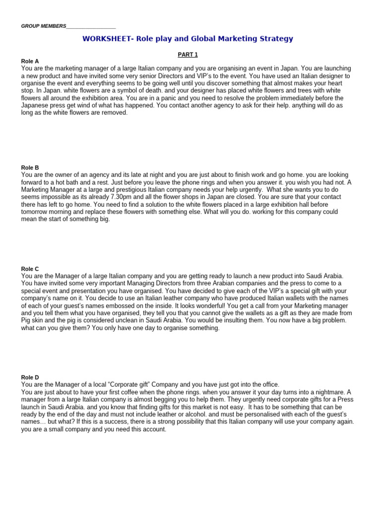 @assignment 3-Role Play & GMS | PDF | Brand