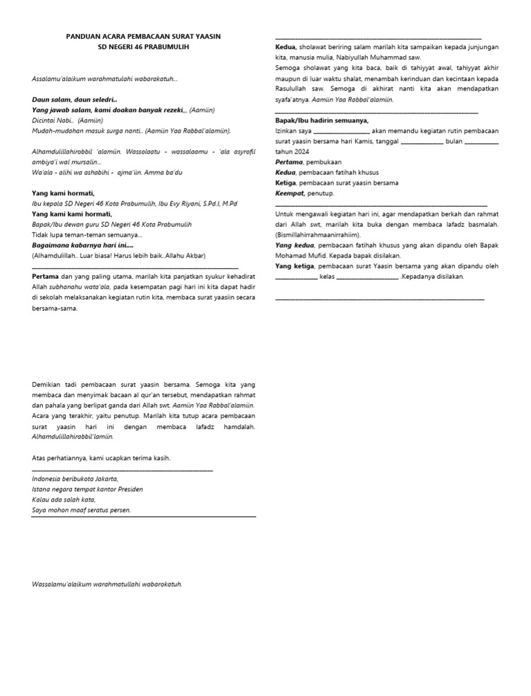 Panduan Baca Yasin | PDF