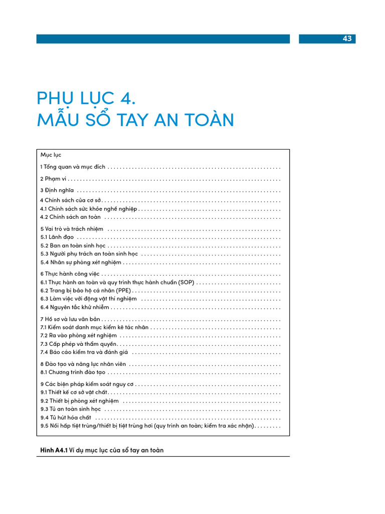 Phụ Lục 4. Mẫu Sổ Tay An Toàn: ANNEX 4. Biosafety manual template | PDF