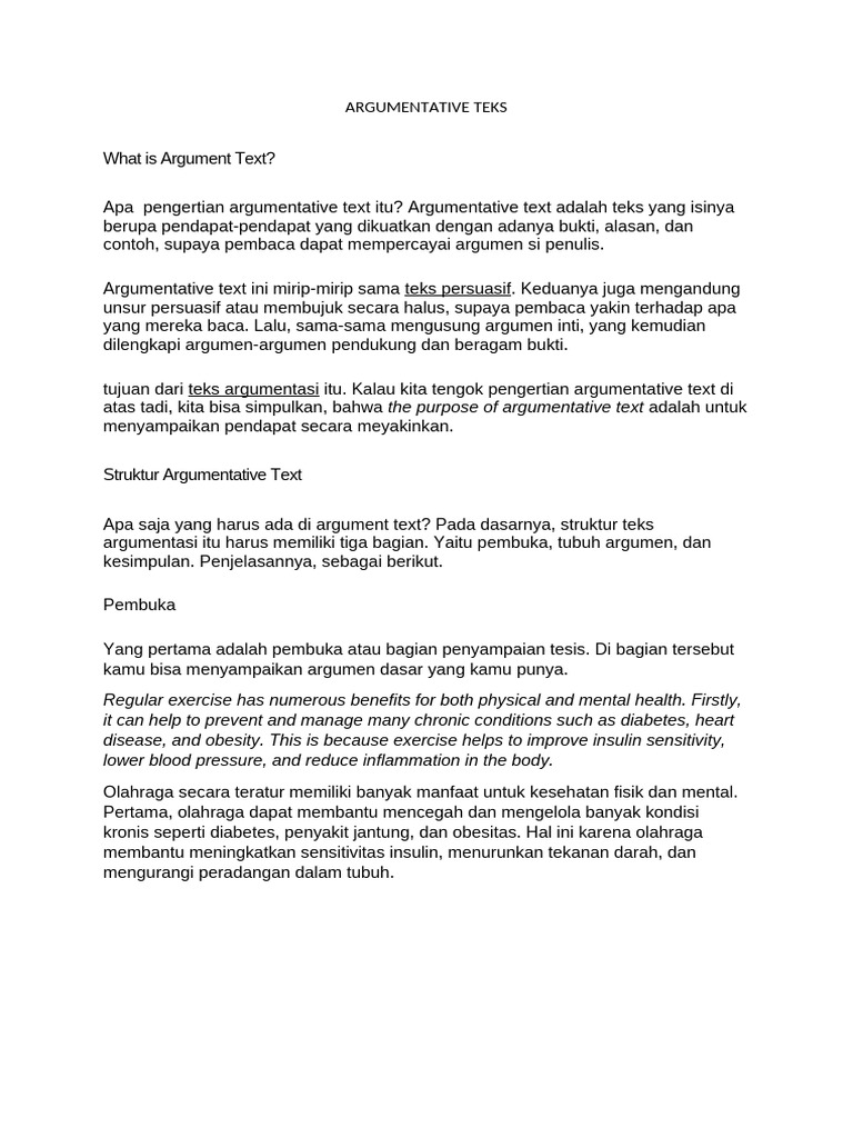 Argumentative Teks | PDF