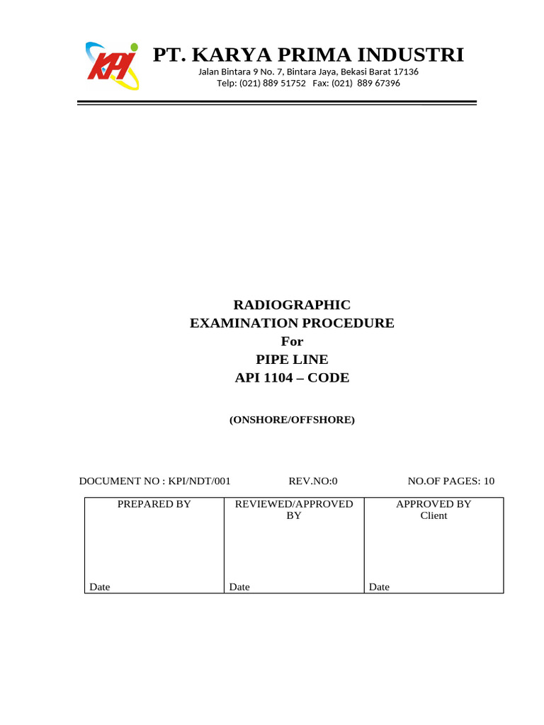 Cover Radiographic Examination Procedure | PDF