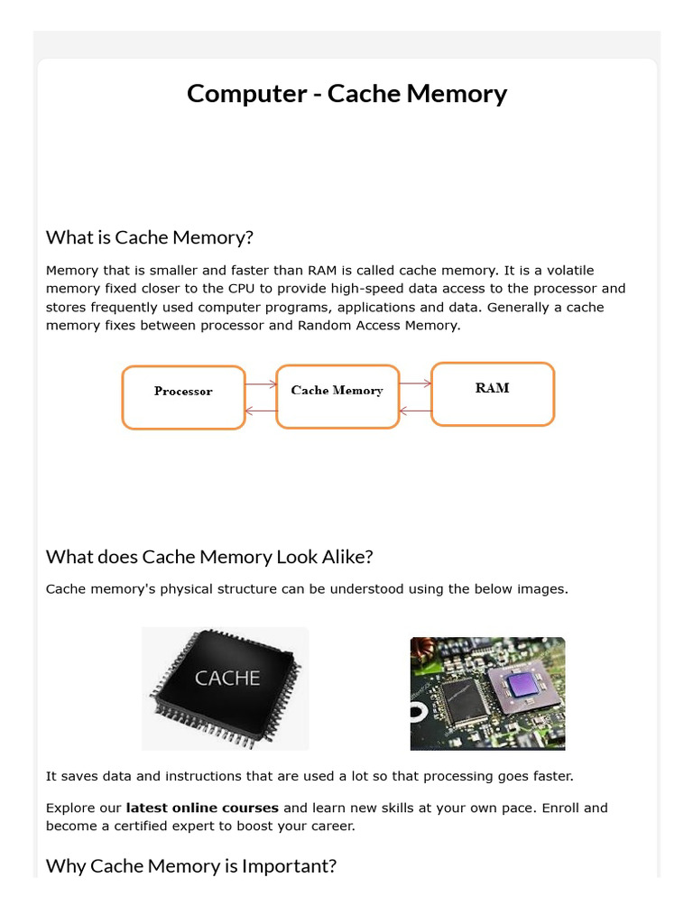Computer - Cache Memory | PDF