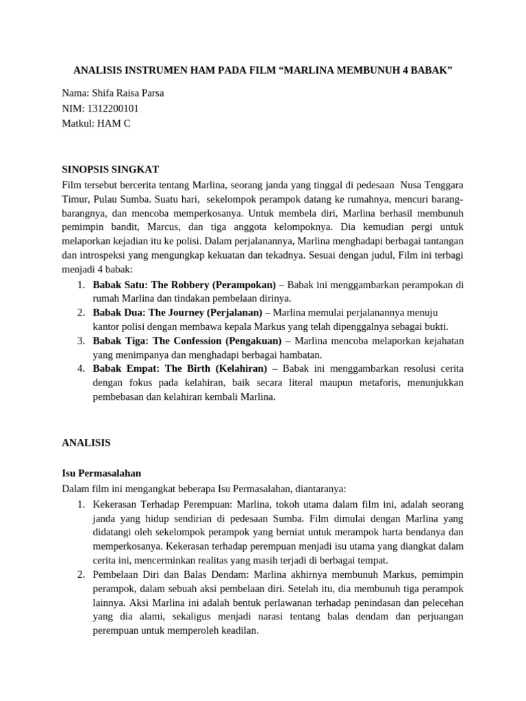 Analisis Instrumen Ham Pada Film | PDF