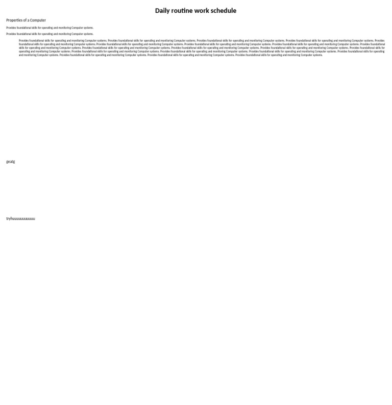 Daily routine work schedule | PDF