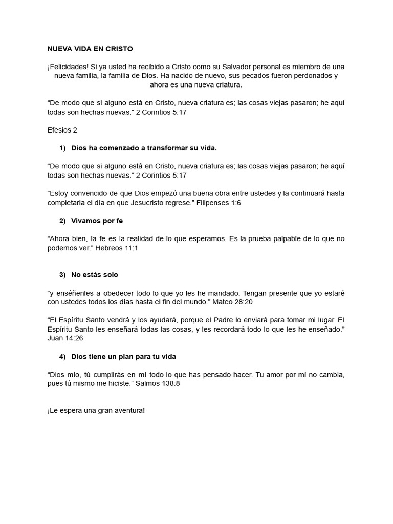 Nueva Vida En Cristo Pdf
