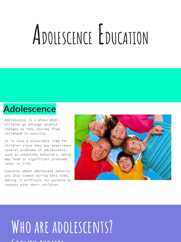 Adolescence Education | PDF