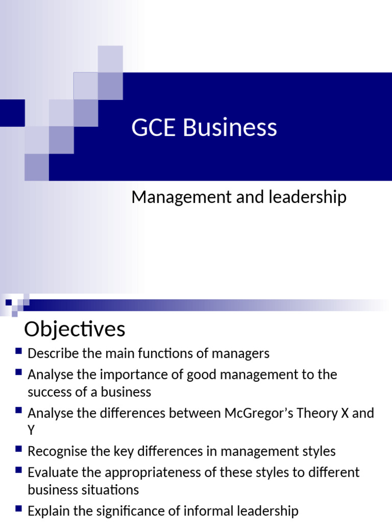 GCE Business Management and Leadership | PDF