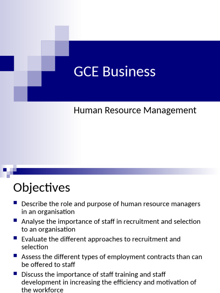 GCE Business Human Resource Management | PDF