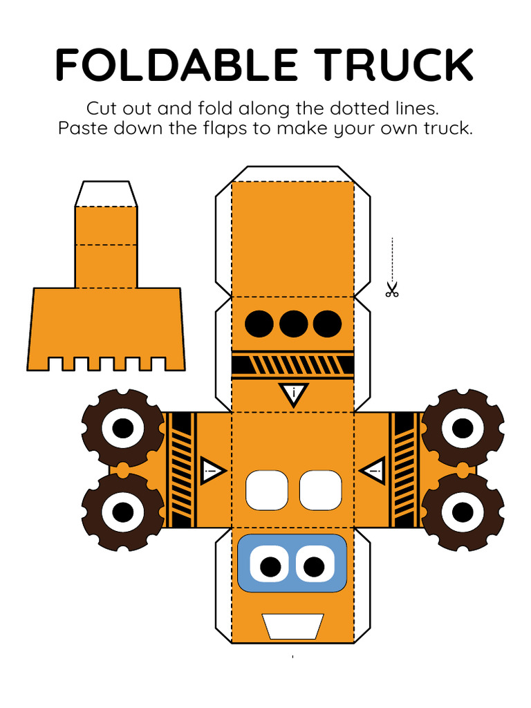 Paint Cut Fold Pyramid 3D Worksheet Kindergarten Elementary Activity ...