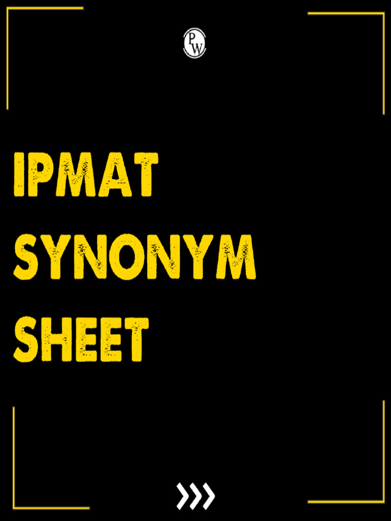 Ipmat Vocabulary Sheet | PDF