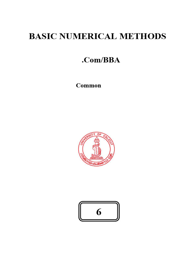Basic Numerical Methods: BCM3A11/BBA3A11 | PDF